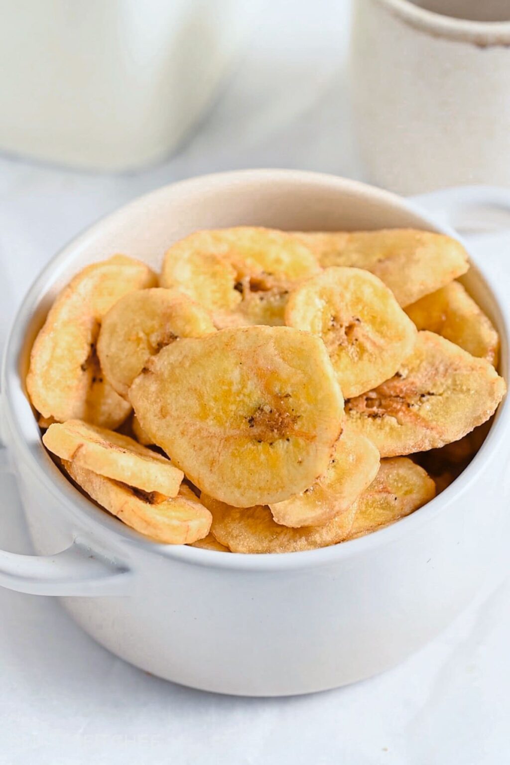 Healthy Baked Banana Chips Recipe {2 Ingredients}