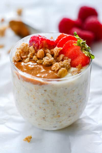 Easy Overnight Oats with Yogurt {Healthy & High Protein}