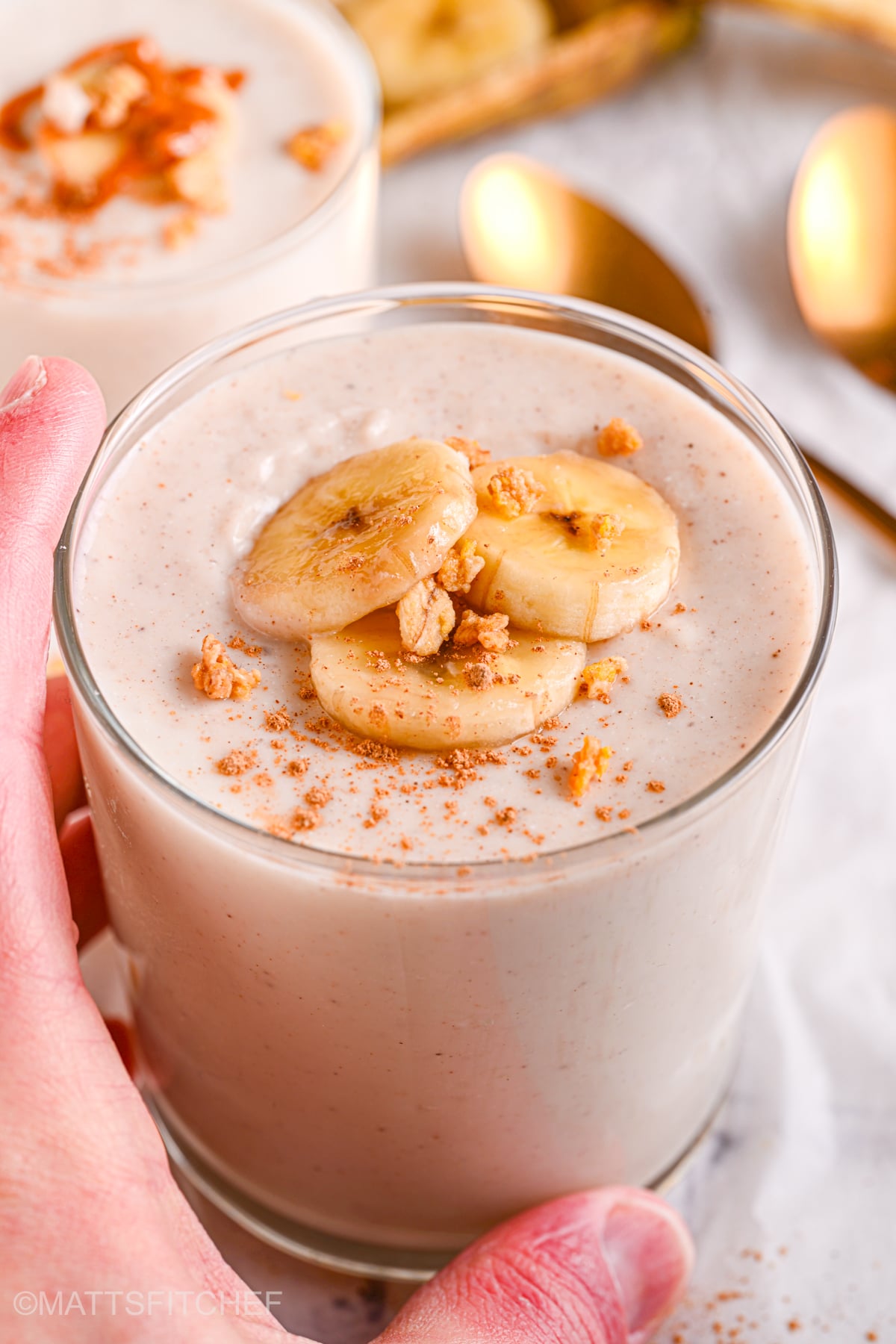 Healthy Peanut Butter Banana Smoothie {High Protein}